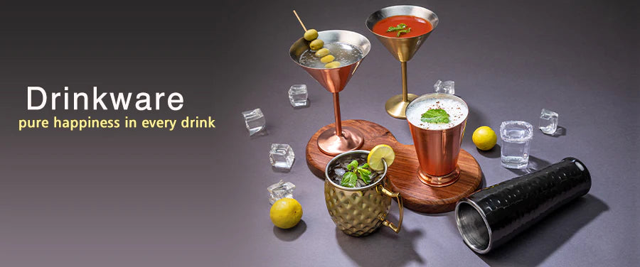 Buy Stainless Steel Wine Glasses Set - Wine & Cocktail Goblets